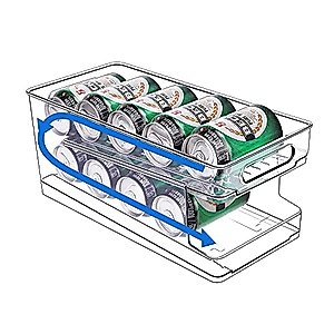 Riipoo Refrigerator Can Dispenser, Stackable Soda Can Organizer for Pantry Cabinet, Beverage Drinks Holder for Refrigerator