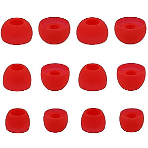 ALXCD Ear Tips Compatible with Beats Studio Buds, S M L 3 Sizes 6 Pairs Soft Silicon Earbuds Tips Eartips, Replacement for Beats Studio Buds, 6 Pairs, Red