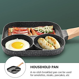 Anneome 1pc Nonstick Kitchen Poached Fried Pans Muffins Non Alloy Section Handle for Non-stick Plett Cups Skillet Tool Steak With Stick One Multipurpose Home Burger Cookware