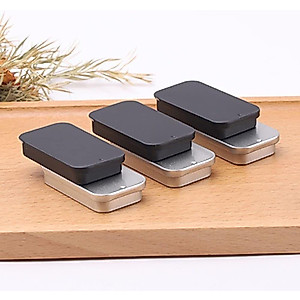 GANPUB Silver Empty Slide Top Rectangular Metal Tin Containers for Candies, Jewelry, Crafts, Pills, Lip Balm, Storage Kit(80x34x10mm) (AMX2X09PYFUS),Craft and Sewing Supplies Storage