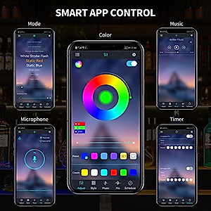 YITAHOME LED Lighted Liquor Bottle Display Shelf Supports USB & Power Bank, 2-Step 48-inch Bar Liquor Alcohol Shelf for Home Counter Party, Acrylic Mounted Whiskey Rack Stand with Remote & App Control