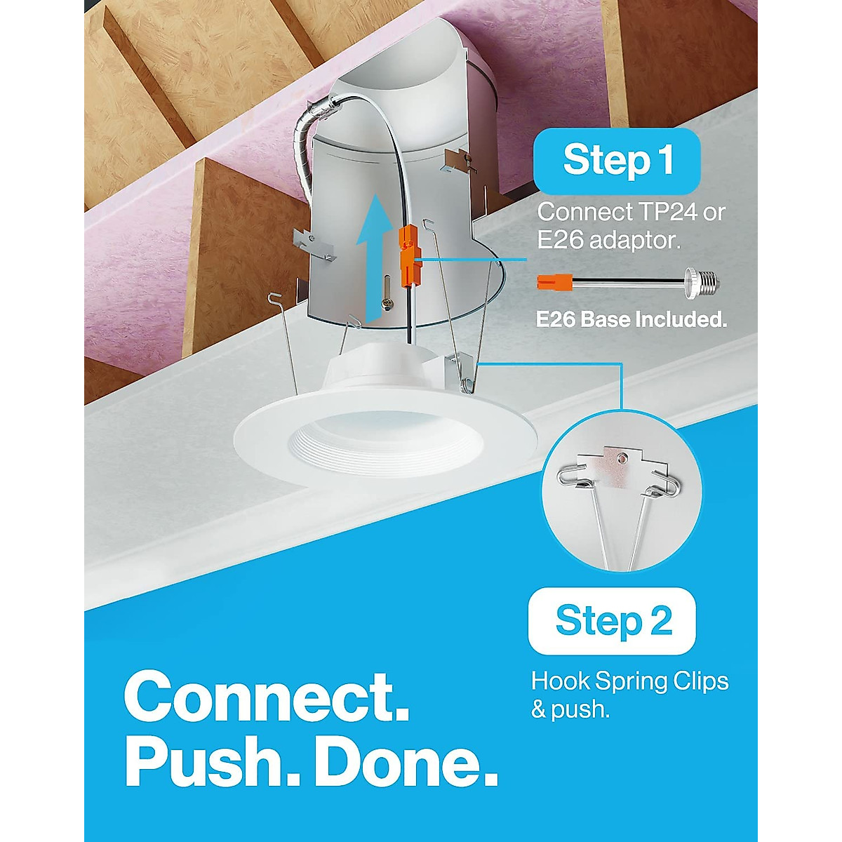 Sunco Lighting 2 Pack Retrofit LED Recessed Lighting 6 Inch, 2700K Soft White, Dimmable Can Lights, Baffle Trim, 13W=75W, 965 LM, Damp Rated - Energy Star