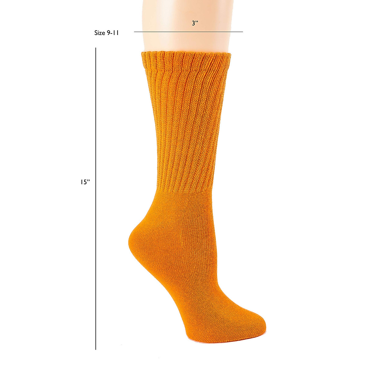Picollo Slouch Socks Lightweight Size 9-11 (Rainbow, 6)