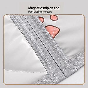 JIXAW Magnetic Thermal Insulated Door Curtain Transparent Thickened Upgraded Thermal Insulated Door Curtain Winter Doorway Oxford Garage Soundproof Blanket for Door,33x80 Inch