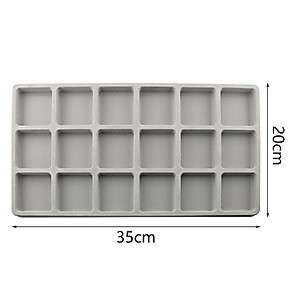 Tegg Bead Box 18 Grids Gray Flocked Bead Beading Jewelry Organizer Tray Container Storage for Bracelet Jewelry Making Design DIY Craft Panel