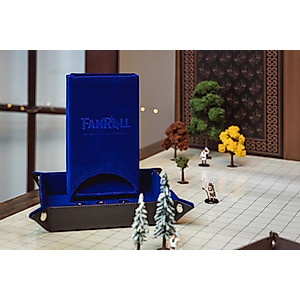 Metallic Dice Games FanRoll Fold Up Dice Tower: Blue, Role Playing Game Dice Accessories for Dungeons and Dragons