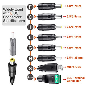 SoulBay 36W Universal AC Adapter 3V 4.5V 5V 6V 7.5V 9V 12V Multi Voltage Switching DC Power Supply Transformer with 8 Adapters for Household Electronics, 3000mA Max