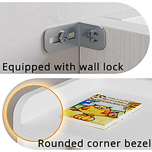 IRONCK Toy Storage Organizer with 3 Movable Drawers, Multifunctional Floor Storage Cabinet Toy Chest with 5 Storage Cubbies, Kids Bookcase for Boys and Girls, White