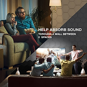 Sonic Acoustics 12 Pack Hexagon Acoustic Panels, 14" X 12" X 0.4" High Density Sound Absorbing Panels Sound Proof Insulation Beveled Edge Studio Treatment Tiles (White)