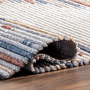 nuLOOM Morgan Contemporary Shag Fringe Area Rug, 8x10, Multi