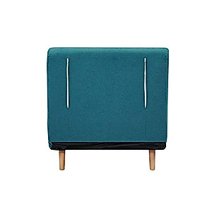 GIA Tri-Fold Convertible Polyester Sofa Bed Chair with Removable Pillow and Legs, Peacock Blue 1 pack