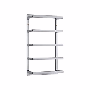 House & Homestyle Holder, Wall Mountable 5 Tier Hanging Towel Storage Rail/Rack for Bathroom, En Suite or Toilet, H 57cm x W 31cm x D 15cm, Chrome Silver