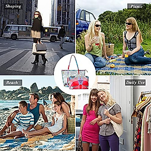 MICOM Clear Purse PVC Transparent Bag Work Handbags for Women Girls (Pink)