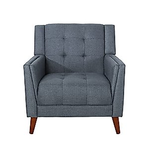Christopher Knight Home Evelyn Mid Century Modern Fabric Arm Chair, Dark Gray, Walnut