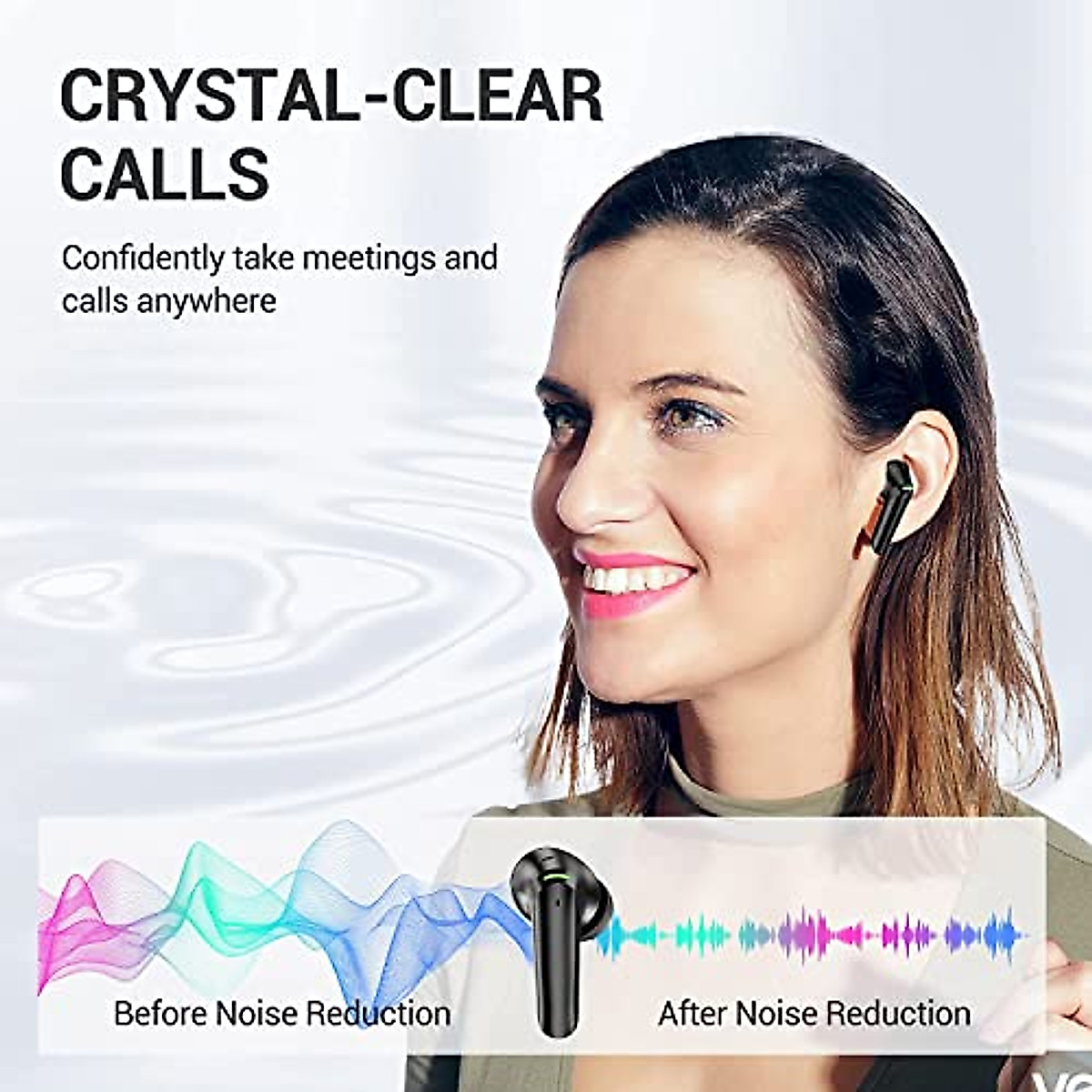 Mood Pie Wireless Earbuds,Bluetooth 5.3 Earbuds with 80H Playtime IPX7 Waterproof Stereo Sound True Wireless Charing Earbuds with 4 Bulit in Microphone Noise Canceling Ear Buds for Sport and Working