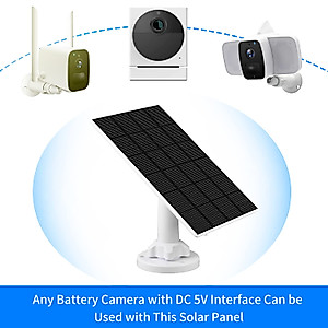 Solar Panel Compatible with Wyze Cam Outdoor,Continuous Power Supply for Rechargeable Battery Camera,5V 3.5W USB Port Waterproof Solar Panel with 10ft Charging Cable（2 Pack）