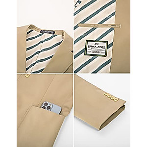 PJ PAUL JONES Men Casual Sport Coat Lightweight 2 Button Regular Fit Blazer Notch Collar Suit Jacket Stretch Performance Sportcoat Khaki