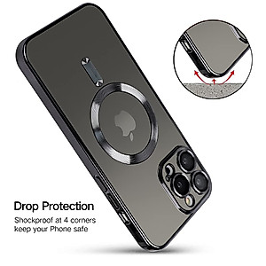 OOK Phone Case Made for iPhone 11 Pro Max (6.5 Inch) with Camera Lens Protector (Compatible with MagSafe) Anti-Scratch Shockproof Slim Magnetic Phone Cover for Women Men - Black