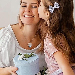 Iefil Mom Birthstone Necklaces Gifts for Mom, Sterling Silver Birthstone Jewelry Mom Mothers Valentines Day Anniversary Christmas Birthday Gifts for Mom June Alexandrite Necklace Jewelry