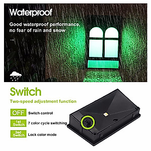 LED Solar Outdoor Fence Light Fence Light Garden Wall Light Home Garden Landscape Light Street Light Staircase Fence Wall Light, 7 Colors and 2 Patterns