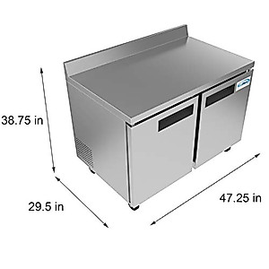 KoolMore FWT-2D-12C Commercial, Freezer Double Door, Stainless Steel