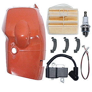 AUMEL Top Cylinder Cover Clip Ignition Coil Air Filter Kit For Husqvarna 445 450 445E 450E Chainsaw Replace 573935701,544080803