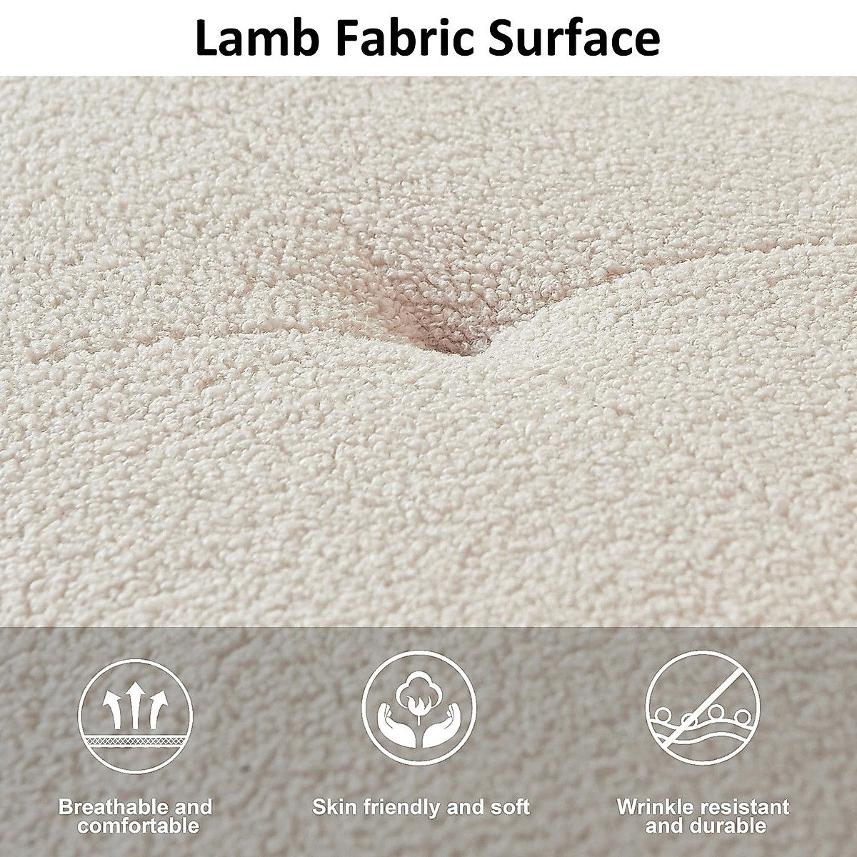 VASOENY 113x113'' Modular Sectional Sofa, Sherpa Lamb Fabric Original Design L Shaped Couch, 5 Seat Modern Corner Sofa with 3 Pillow for Living Room, Villa, Office