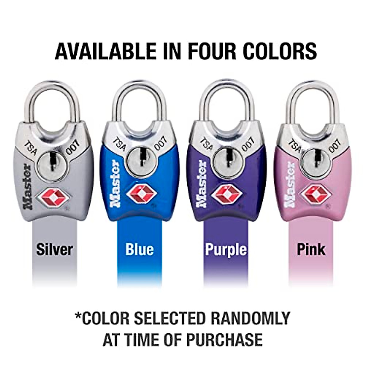 Master Lock 4689T TSA Approved Keyed Lock, 2 Pack, Colors May Vary