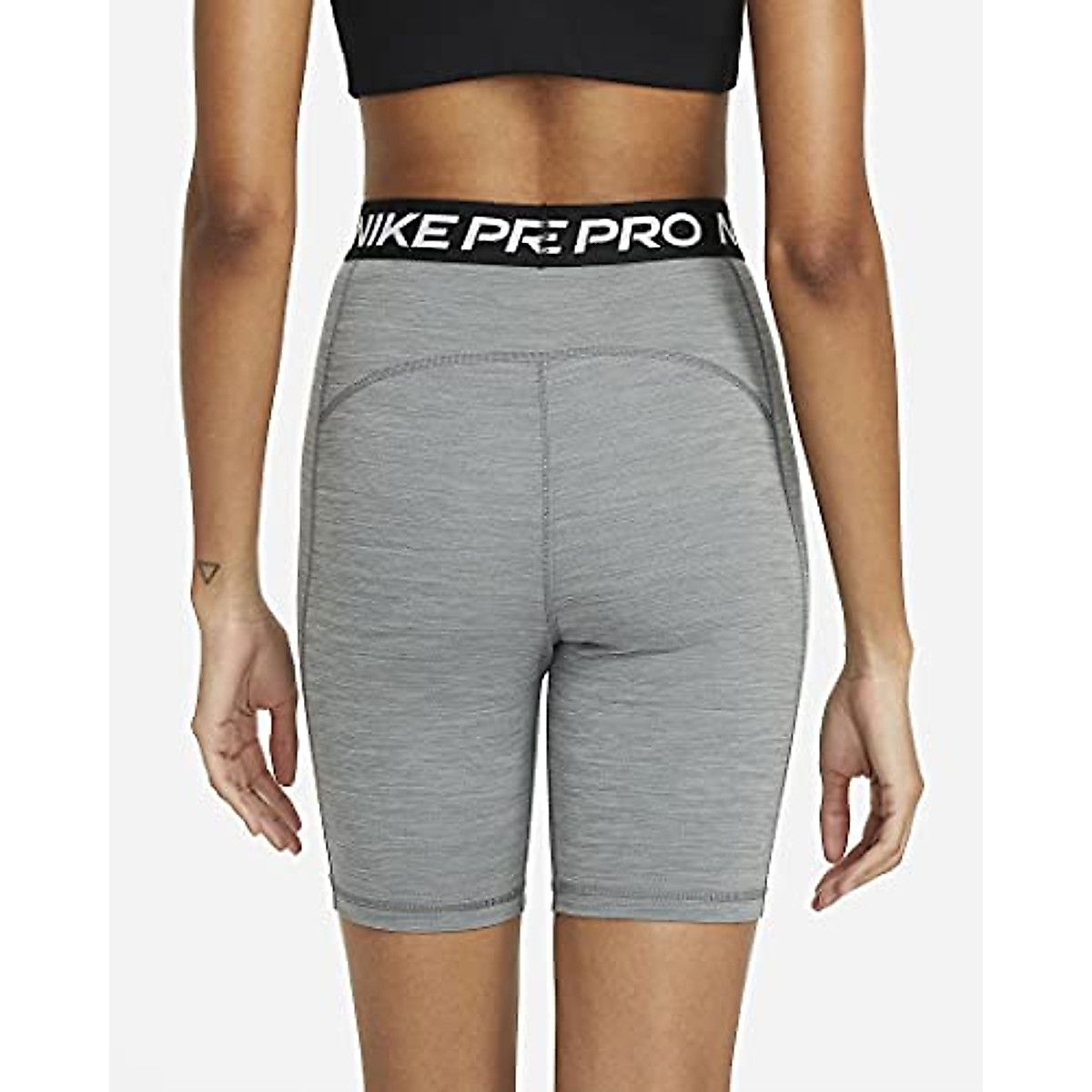 Nike Pro 365 Women's High-Rise 7" Shorts (Smoke Grey/Heather/Black/Black, MD 7)