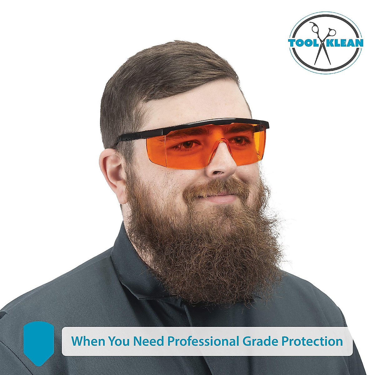 Professional UV Light Safety Glasses - Polycarbonate Shatterproof UVC Protection Goggles for Blocking up to UV 400 Rays and Blue Light - ANSI Z87.1 Approved with Yellow Tint Lens - Regular Fit