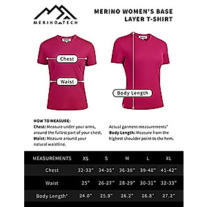 100% NZ Organic Merino Wool Lightweight Women's Base Layer Thermal Short Sleeve T-Shirt + Merino Wool Hiking Socks Bundle (Medium, Purple V-Neck)