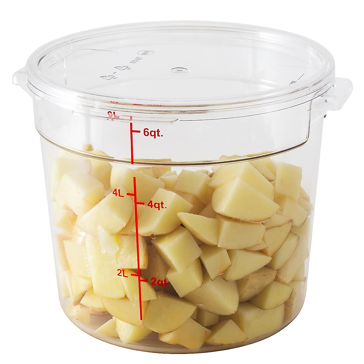 Restaurantware-LIDS ONLY: Met Lux Food Storage Container Lids, 10 Round Marinating Container Lids - Containers Sold Separately, With Date Indicator, Clear Plastic Lids, Dishwashable, Freezable