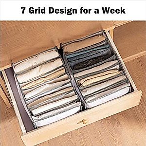 LALEO Wardrobe Clothes Organizer 5pcs Foldable Closet Organizers Portable Storage Baskets Visible Grid Storage Box Washable Storage Containers Clothing Storage Bins for Bedroom