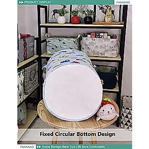 FANKANG Storage Basket, Nursery Hamper Canvas Laundry Basket Foldable with Waterproof PE Coating Large Storage Baskets for Kids Boys and Girls, Office, Bedroom, Clothes,Toys（Car）