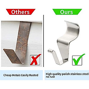 Vinyl Siding Hooks for Hanging, Heavy Duty Outdoor Decorations Siding Hanger, Metal No Hole Needed Vinyl Siding Clips (8 Pack)