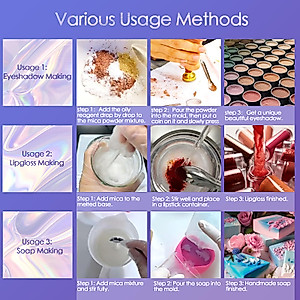 Ceya Mica Powder, 1.8oz/ 50g Ruby Red Lip Gloss Pigment Powder, Cosmetic Grade Soap Making Colorants Candle Dye for Epoxy Resin, Kintsugi Repair, Body Butter, Bath Bomb, Eye Shadow, Resin Craft, Nail