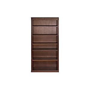Martin Furniture Huntington Oxford 72" Wood Bookcase, Storage Cabinet, Office Shelves, Brown (HO3672/B)
