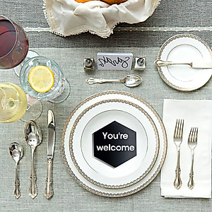 Reofrey 25Pcs Acrylic Sheets Black Hexagon Acrylic Place Cards for Wedding Party Table Special Seat Guest Blanks Handwritten Calligraphy Name Escort Card Signature Logo Signs DIY Label Banquet Decor