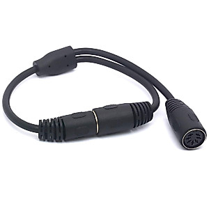 GLHONG 7 Pin Din Splitter Cable, 7- Pin Plug Male to 2 DIN Female Jack Adapter Y Lead for Bang Olufsen Naim Quad Stereo Systems