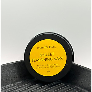 From the Hive LLC Cast Iron & Carbon Steel Seasoning Wax - Mother/Daughter Owned - Made in the USA with TN Beeswax & Non-Fibrous Oils