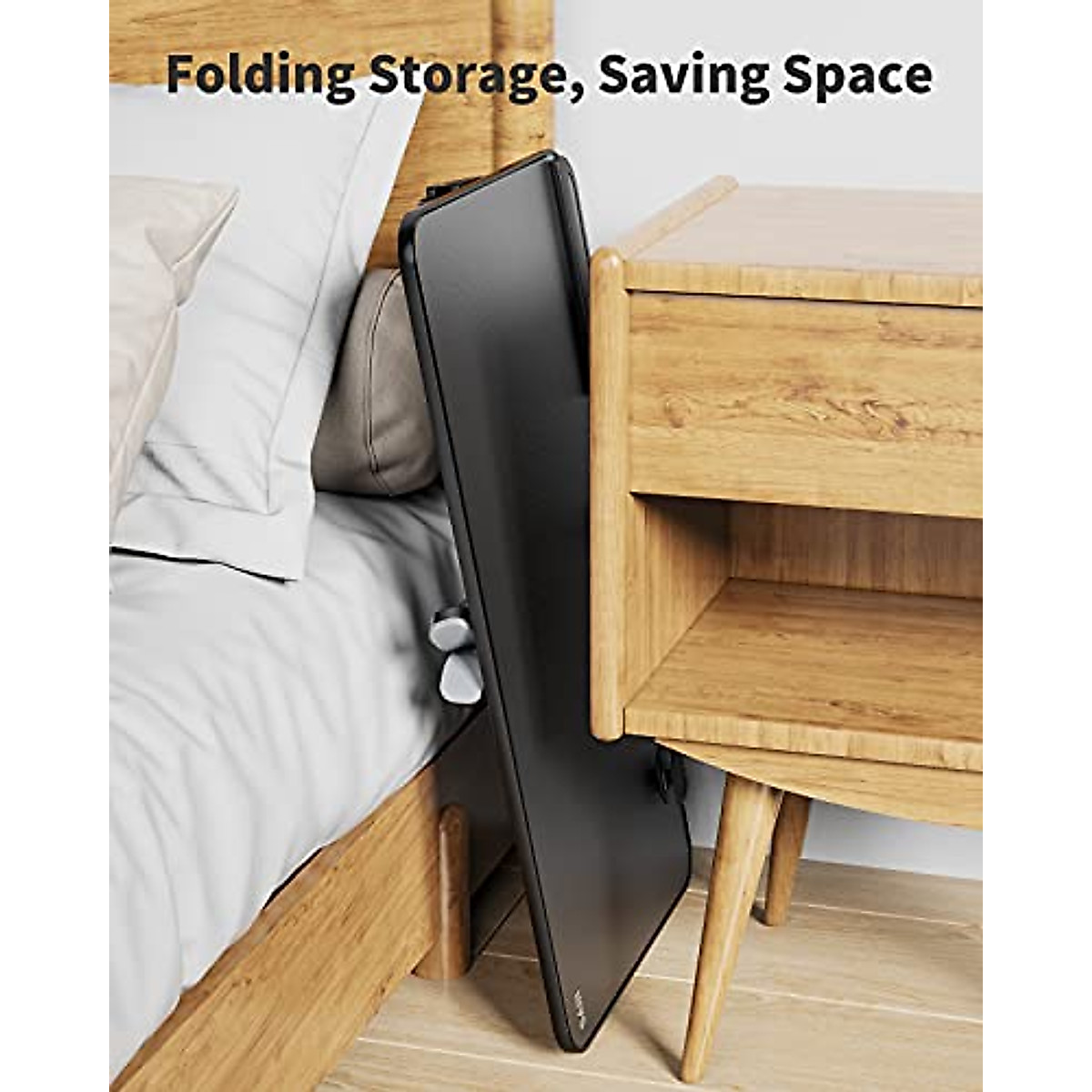 Laptop Desk for Bed, SAIJI Height & Angle Adjustable Laptop Stand for Bed, Lap Desk Bed Tray Table, Light Weight Foldable Portable Laptop table for Couch Sofa Chair Floor Desk for Adults, Kids (Black)