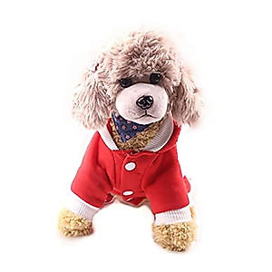 Mipcase Santa Clothes- Xmas Party Dog for Cartoon Claus Christmas Dress Pants Funny Hoodie Costume Outfit Cats Apparel Soft Red Feet Snowman Lovely Outfits Up Warm Puppy Cute Jumpsuit Pet