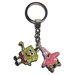 Spongebob and Patrick Characters Enamel Metal Charms Keychain Keyring