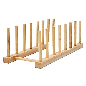 KazUp Simple Wooden Kitchen Bowl Rack Plate Dish Pot lid Rack Household Storage Rack