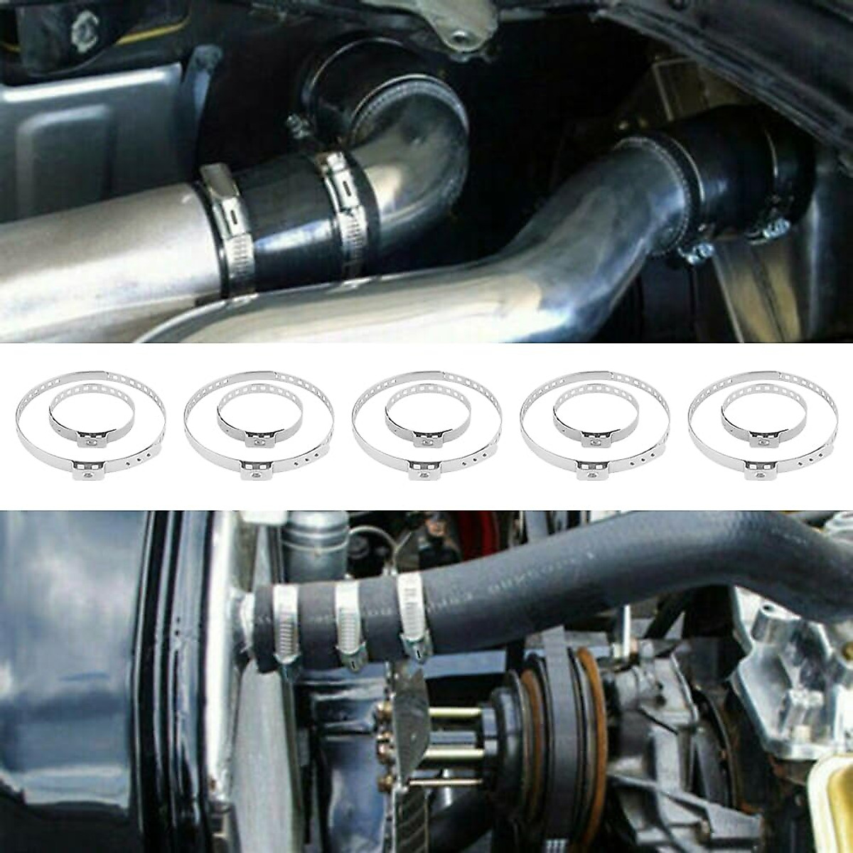 10PCS CV Boot Clamps Kit,Stainless Steel CV Axle Boot Clamp Tool,Adjustable CV Boot Banding Tool for Car Accessories Replacement