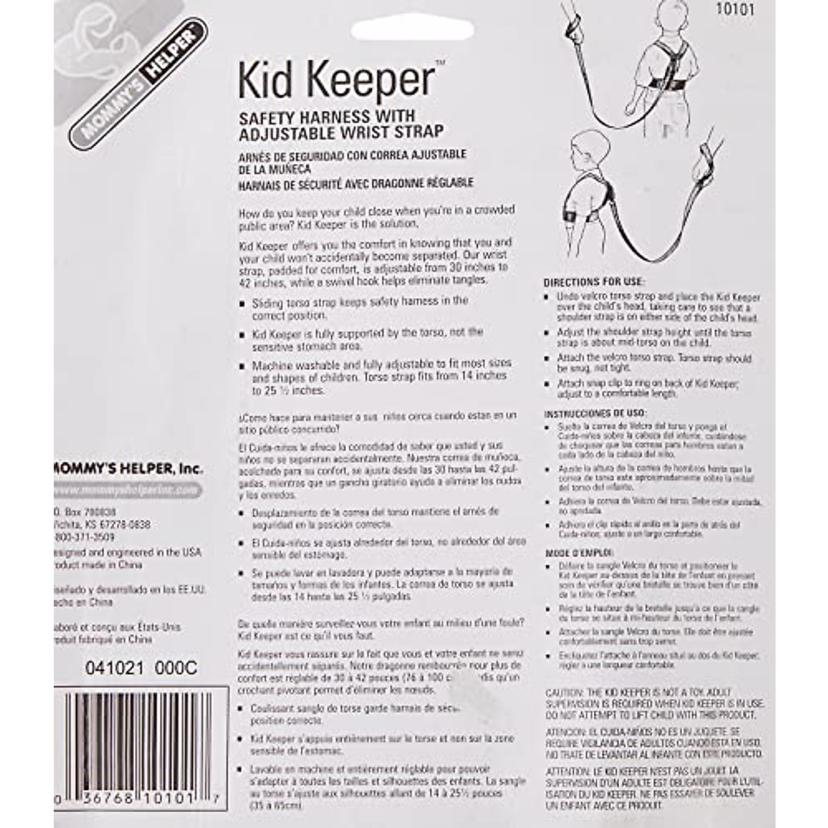 Toddler Leash & Harness for Child Safety - Keep Kids & Babies Close - Padded Shoulder Straps for Children's Comfort - Fits Toddlers w/ Chest Size 14-25 Inches - Kid Keeper by Mommy's Helper (Blue)