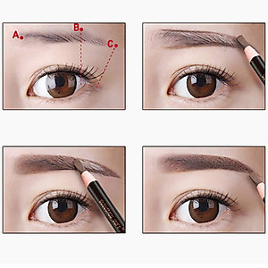 U-N Eyebrow Pencil Longlasting Waterproof Durable Automaric Liner Eyebrow 3 Colors to Choose (gray)