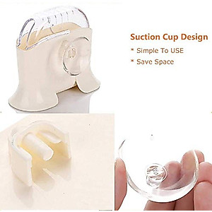 MXY Rice Scoop Holder with Suction Cup and Cover Rice Paddle Meal Spoon Fork Storage Station Can Stand or Adsorb on Rice Cooker or Smooth Surface