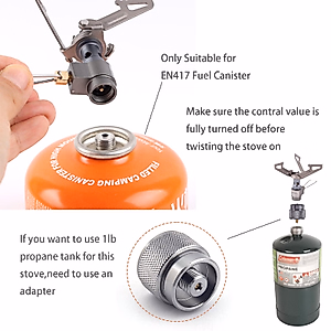 BRS Stove BRS 3000T Stove Ultralight Backpacking Stove Portable Pocket Stove Titanium Camping Gas Burner only 26g with 1 Extra Backup O-Ring