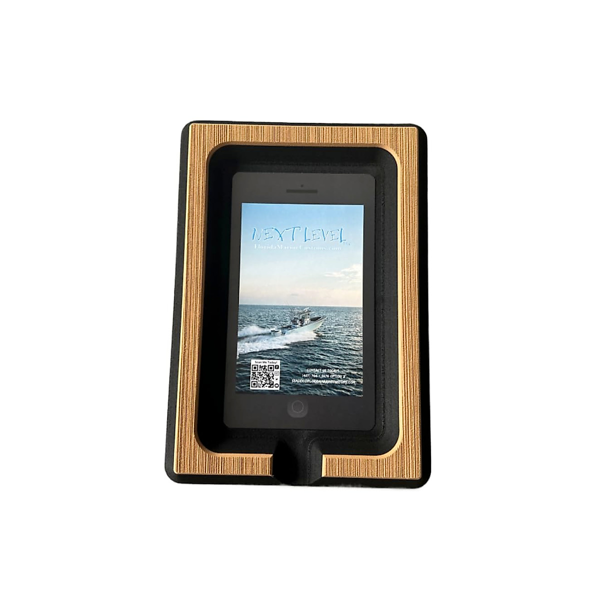 Next Level Inc | 20mm Foam Cell Phone Holder for Boats | SeaDek | Cell Phone Boat Dash Accessory | Perfect for Fishing Boat Center Consoles | Adhesive Backing Boat Accessories | Mocha/Black